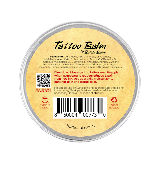 Battle Balm® Tattoo Balm - Tattoo Healing Cream, Moisturizer, & Brightener